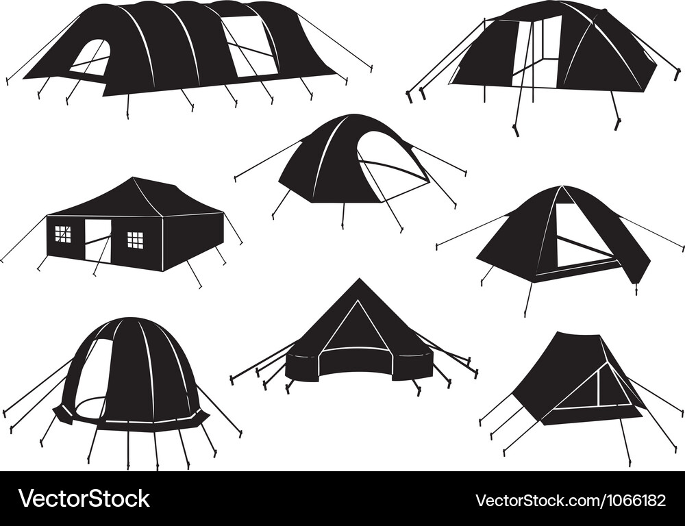 Set Of Tents Isolated Royalty Free Vector Image