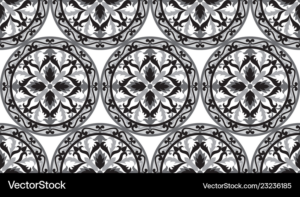 Mosaic classic black and white seamless Royalty Free Vector