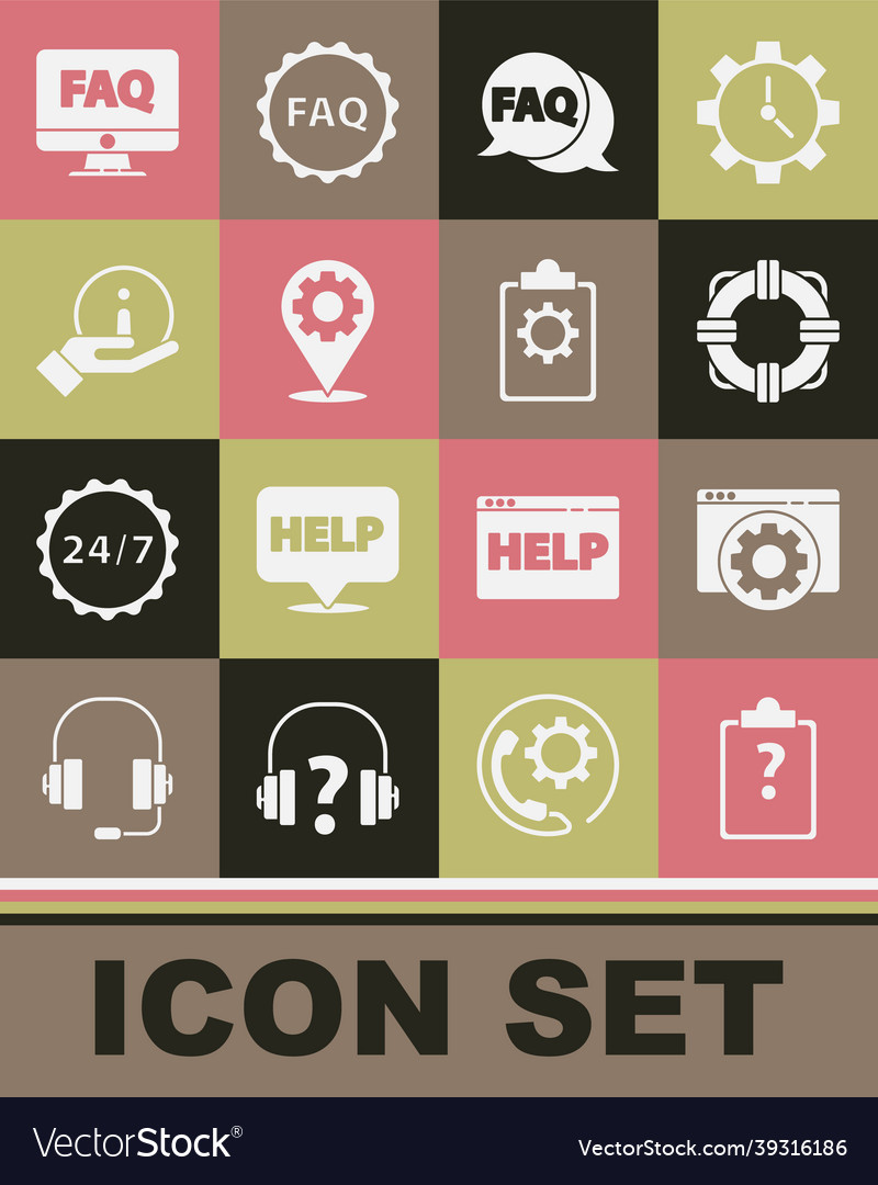Set clipboard with question marks browser setting Vector Image Set clipboard with question marks browser setting Vector Image