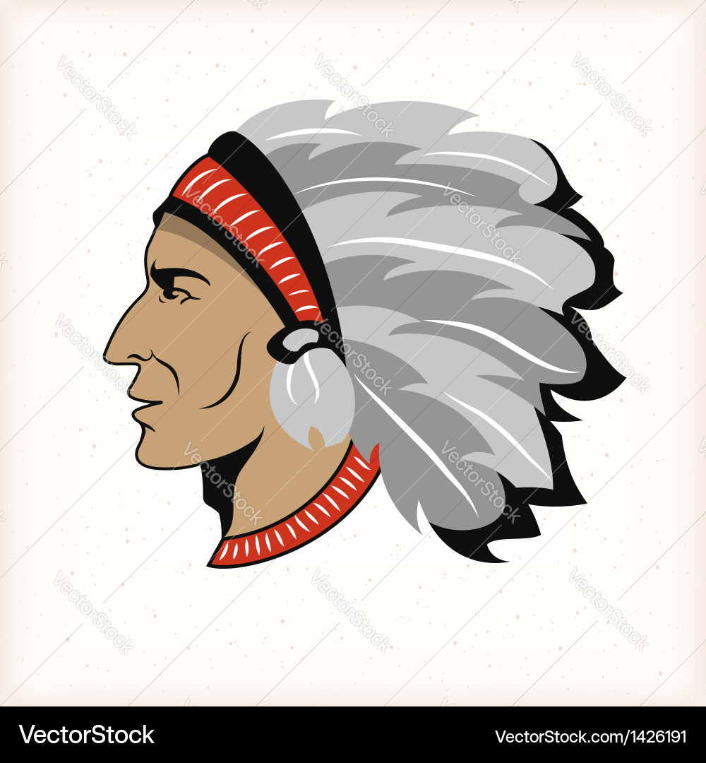 Indian head mascot Royalty Free Vector Image - VectorStock