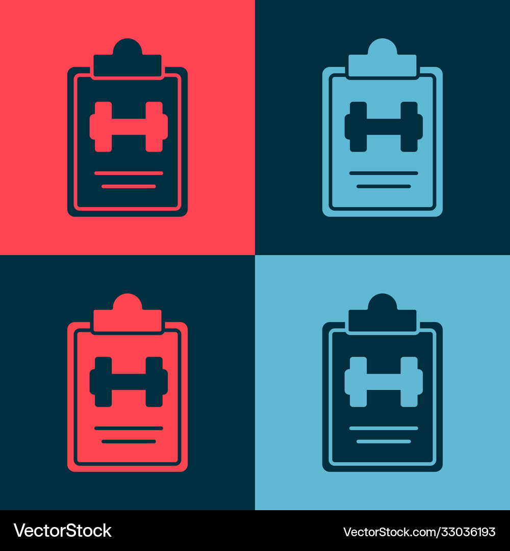 Pop art sport training program or fitness plan Vector Image