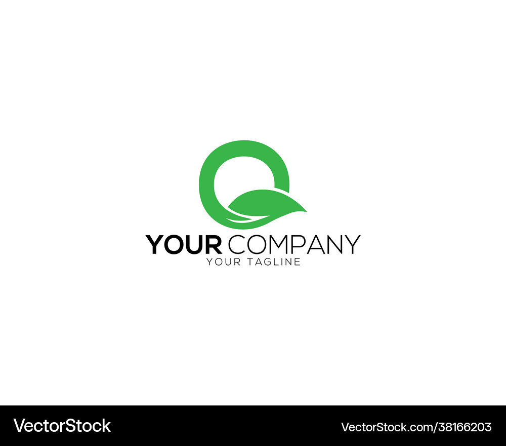 O letter green logo icon template design Vector Image