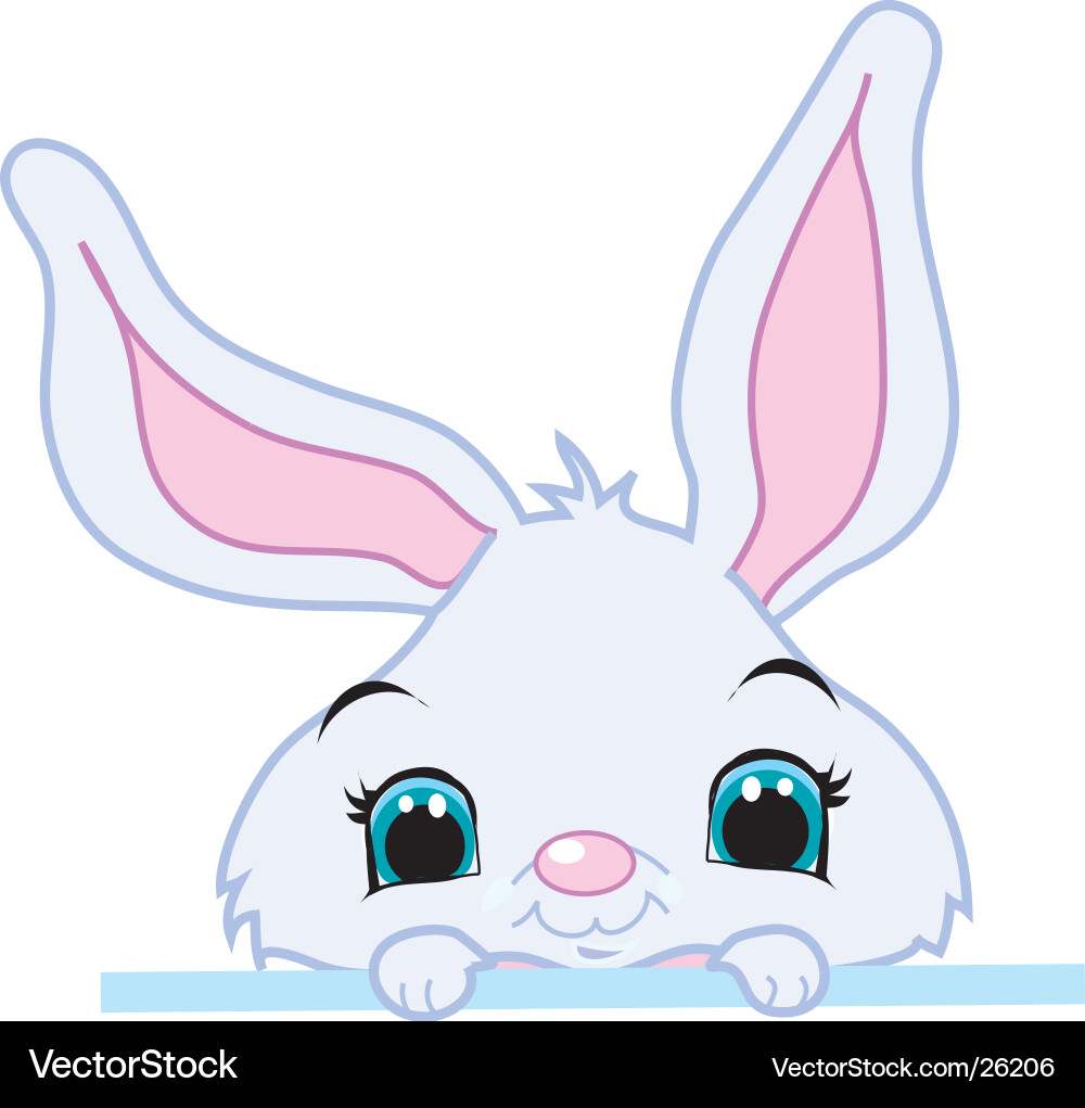 Peeking bunny Royalty Free Vector Image - VectorStock