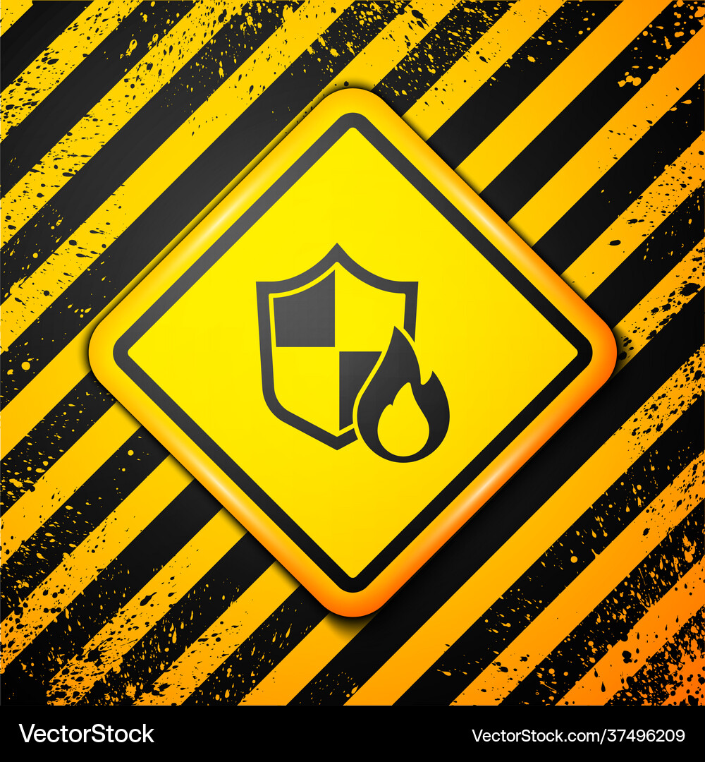 Black fire protection shield icon isolated Vector Image