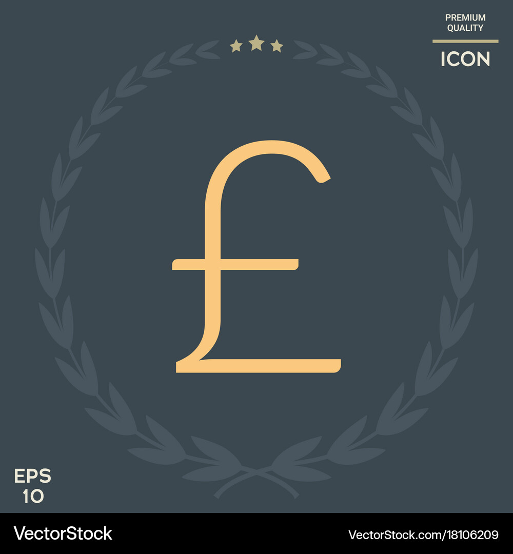 Sterling symbol icon Royalty Free Vector Image
