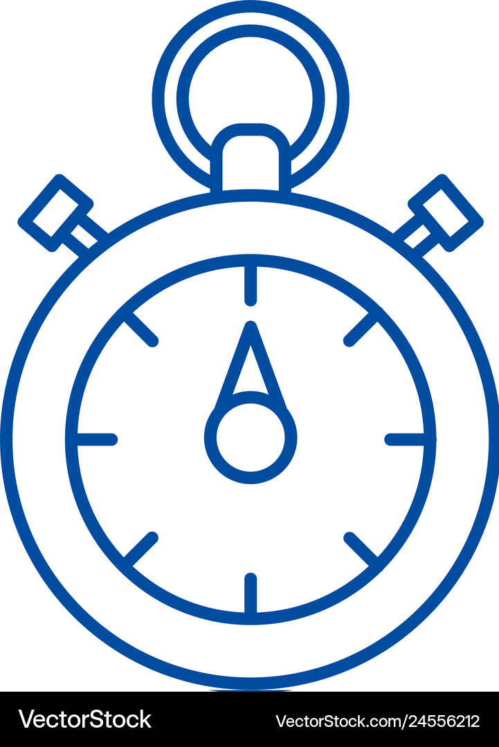Chronoscope line icon concept flat Royalty Free Vector Image