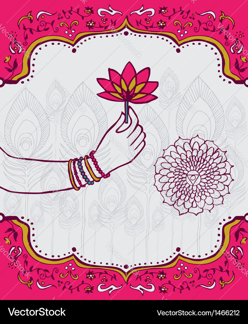 India lotus flower background Royalty Free Vector Image
