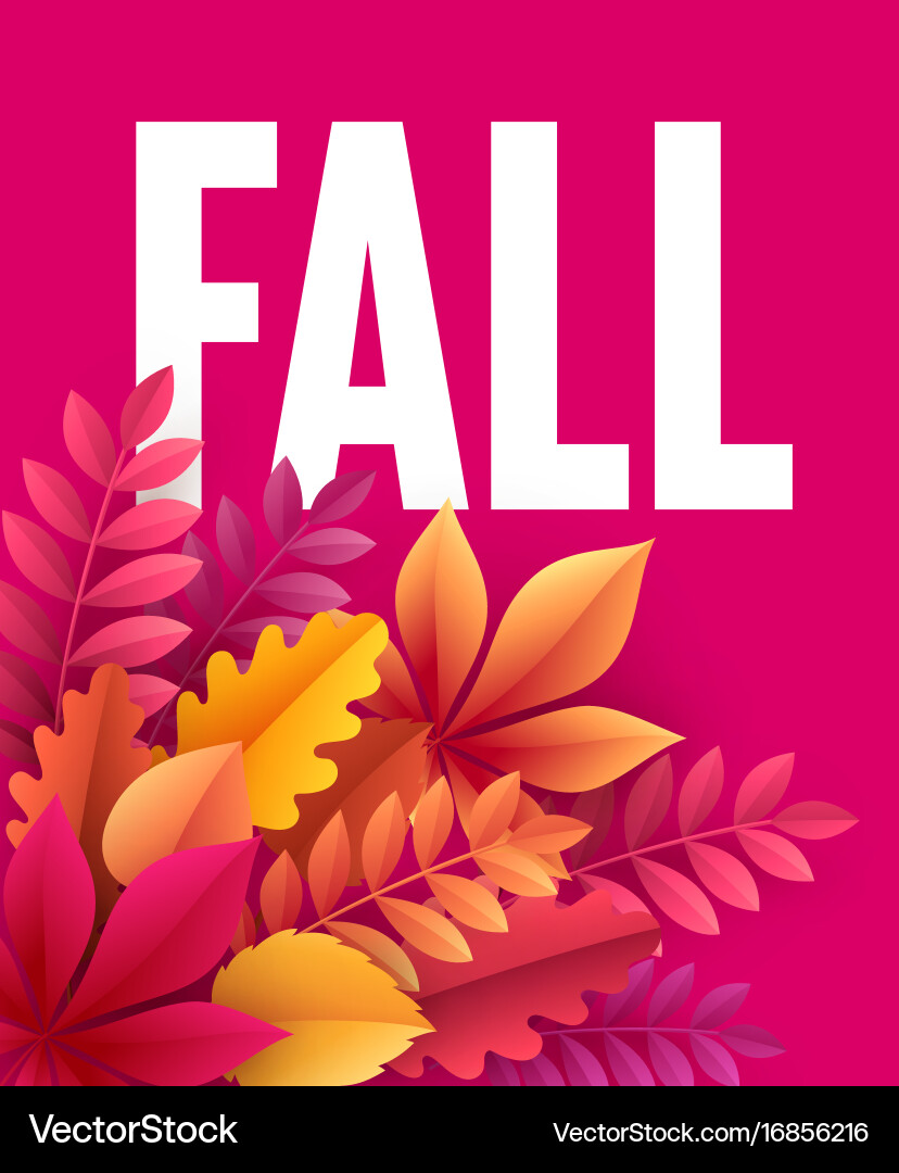 Autumn background with fall leaves Royalty Free Vector Image