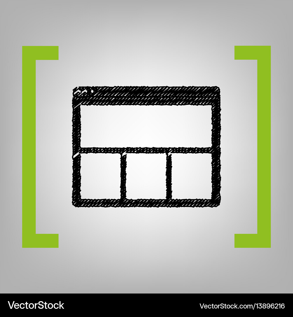 Web window sign black scribble icon Royalty Free Vector