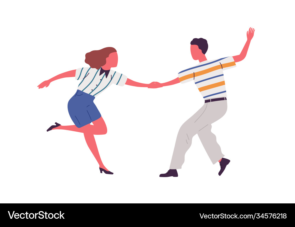 Faceless artistic pair holding hands dancing Vector Image