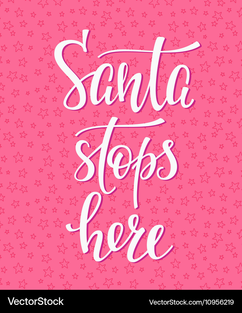 Christmas santa lettering typography Royalty Free Vector
