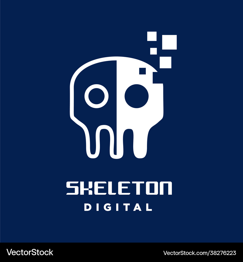 Skeleton digital logo Royalty Free Vector Image
