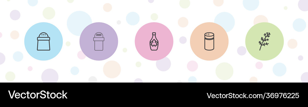 5 flavor icons Royalty Free Vector Image - VectorStock