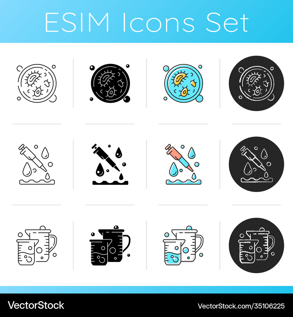 Laboratory equipment icons set Royalty Free Vector Image