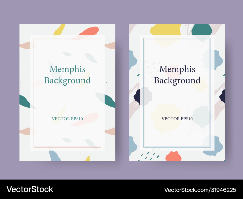 Memphis style card background template Royalty Free Vector