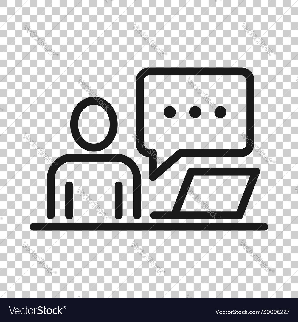 People with laptop computer icon in flat style pc Vector Image