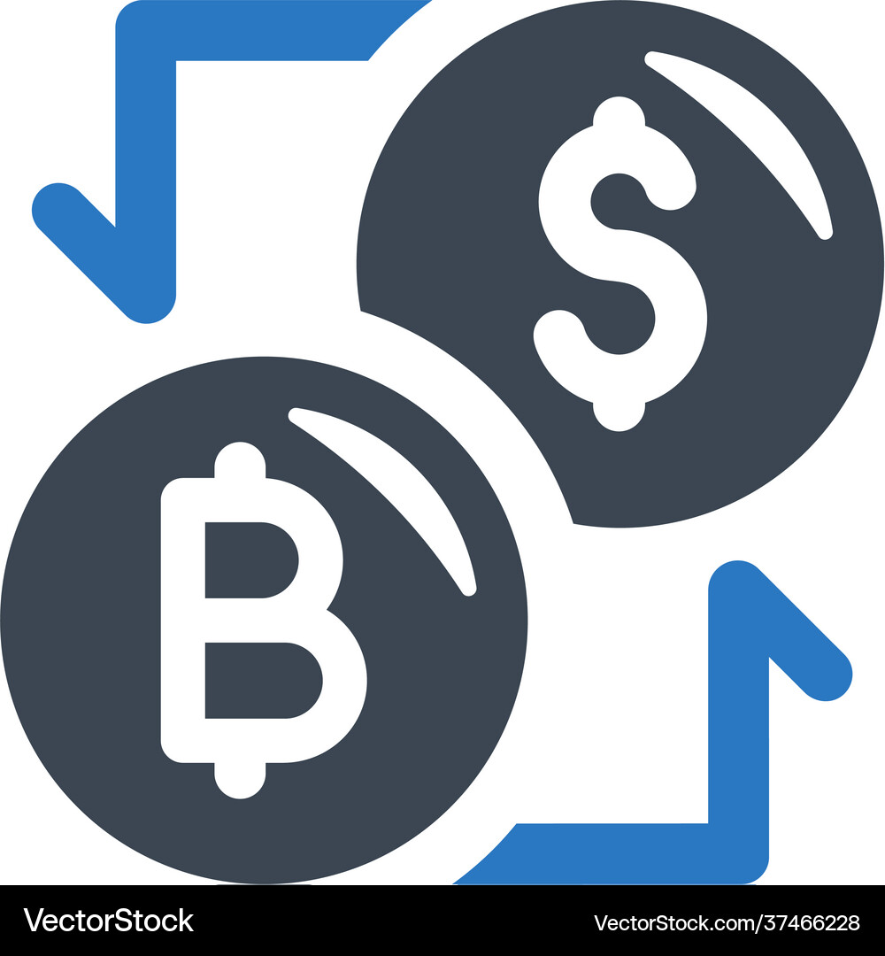 Cryptocurrency exchange icon Royalty Free Vector Image