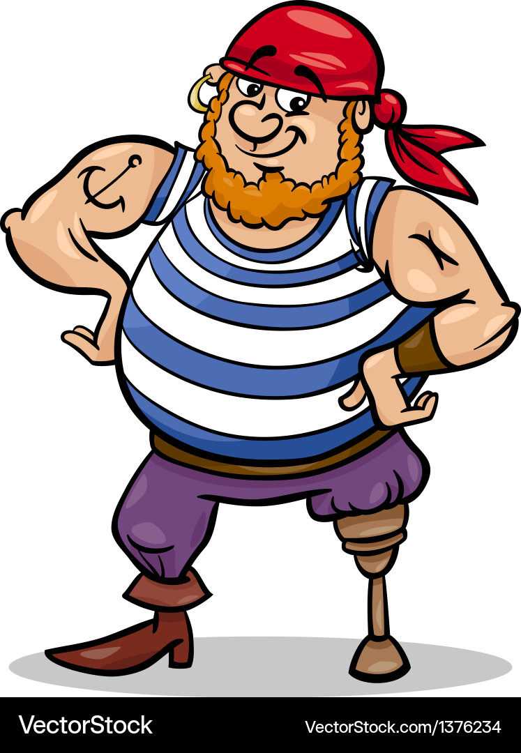 Peg leg pirate cartoon Royalty Free Vector Image - VectorStock