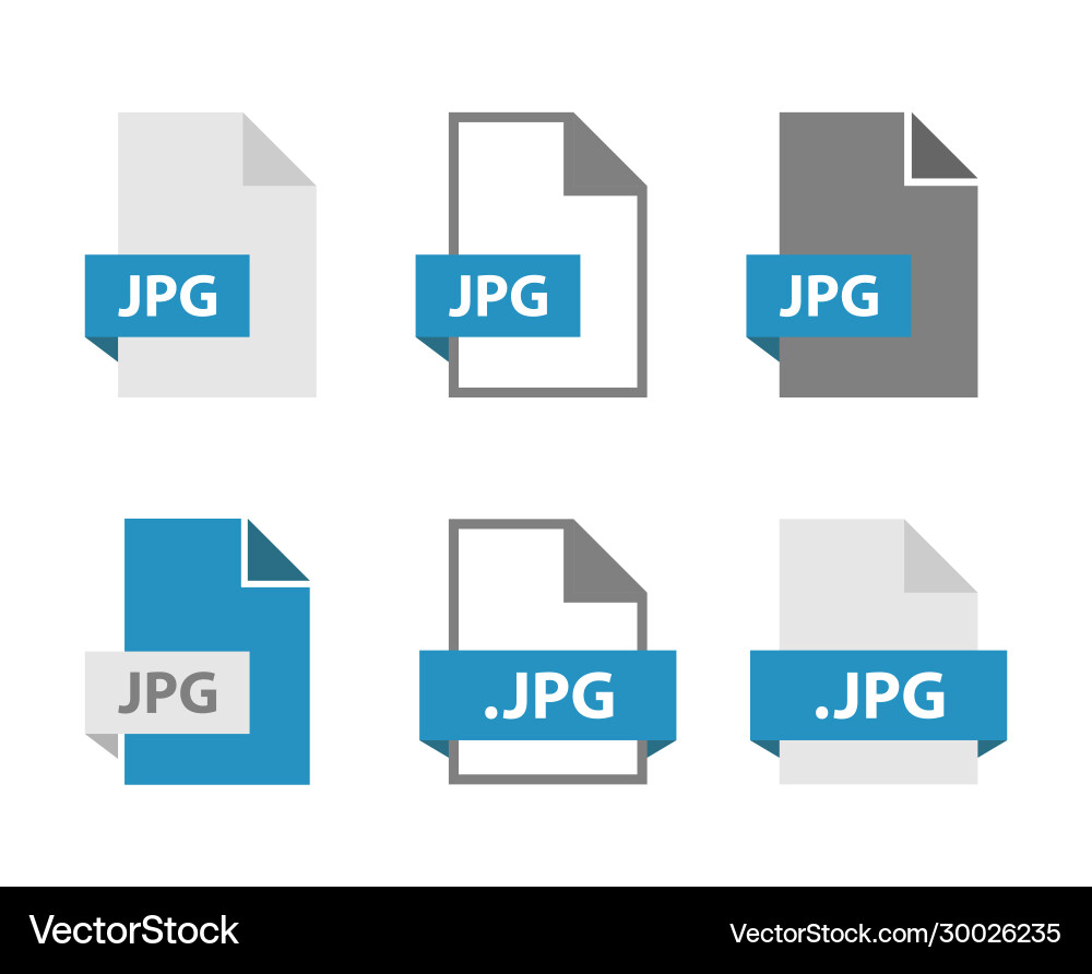Jpg files document icon set file format sign Vector Image