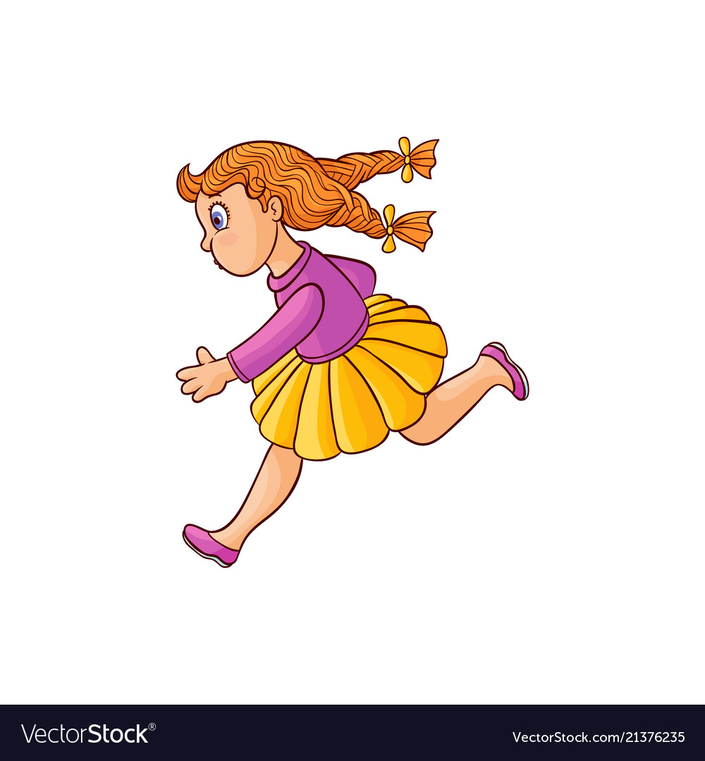 Sketch running girl ranaway kid Royalty Free Vector Image Sketch running girl ranaway kid Royalty Free Vector Image