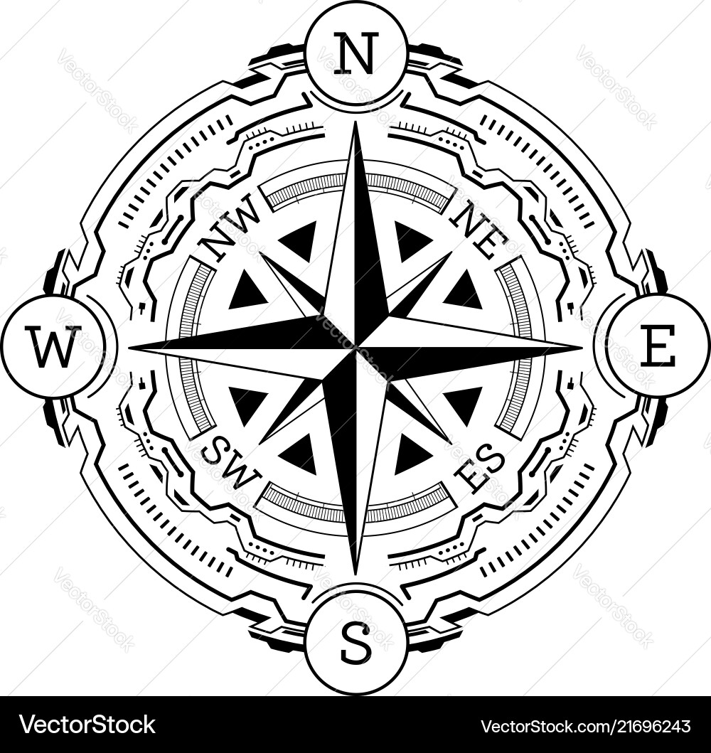 Compass hud futuristic Royalty Free Vector Image