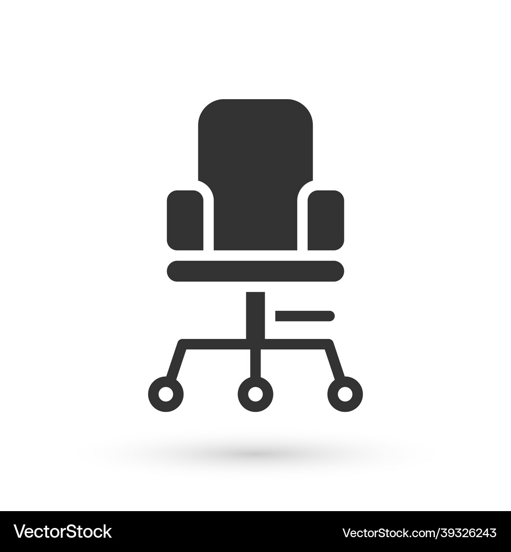 Grey office chair icon isolated on white Vector Image