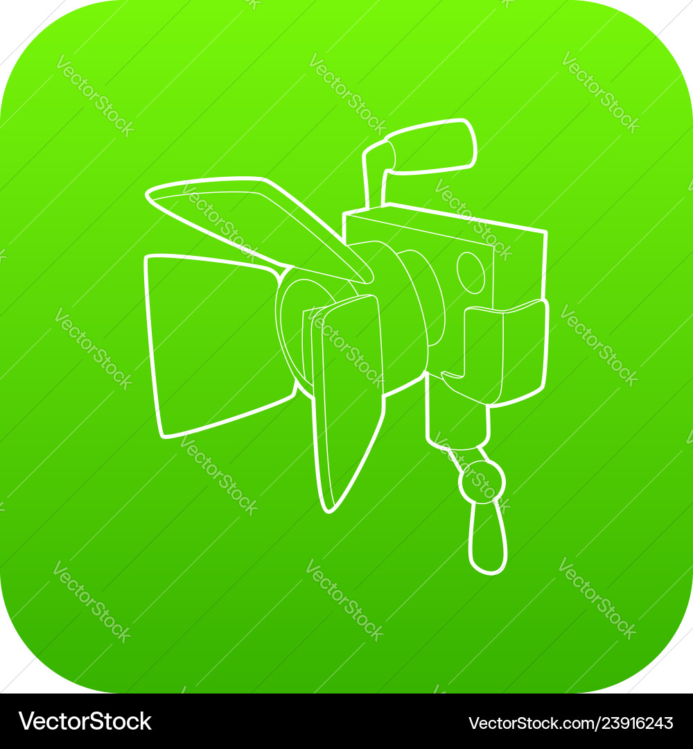 Spotlight icon green Royalty Free Vector Image