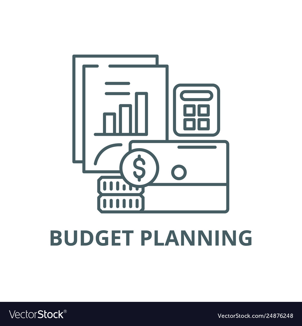 Budget planning line icon planning Royalty Free Vector Image Budget planning line icon planning Royalty Free Vector Image