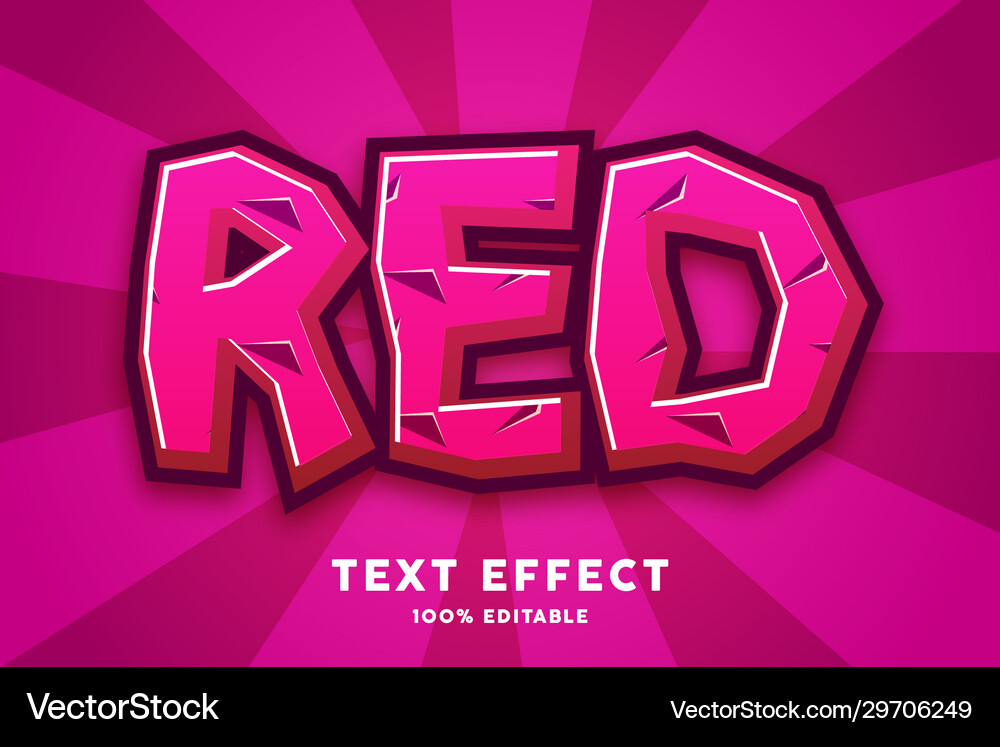 Red game cartoon style text effect Royalty Free Vector Image
