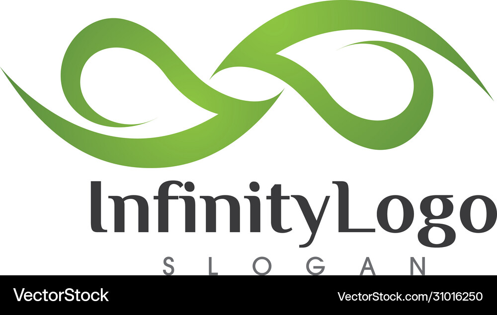 Infinity leaf green icon logo Royalty Free Vector Image