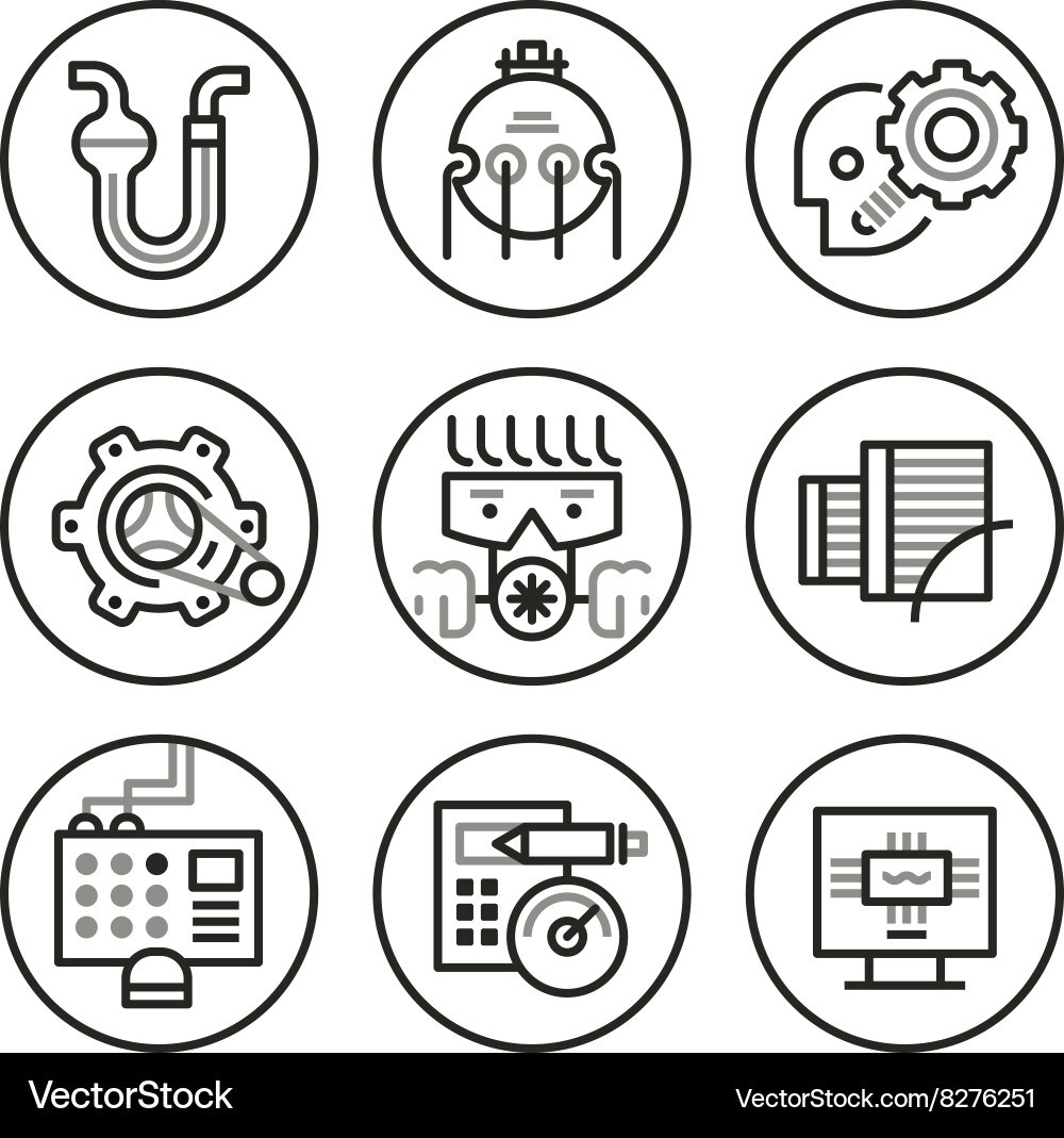 Engineering Icons Royalty Free Vector Image - VectorStock