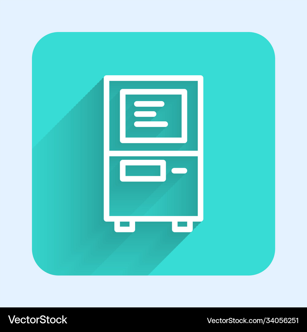 White line atm - automated teller machine icon Vector Image