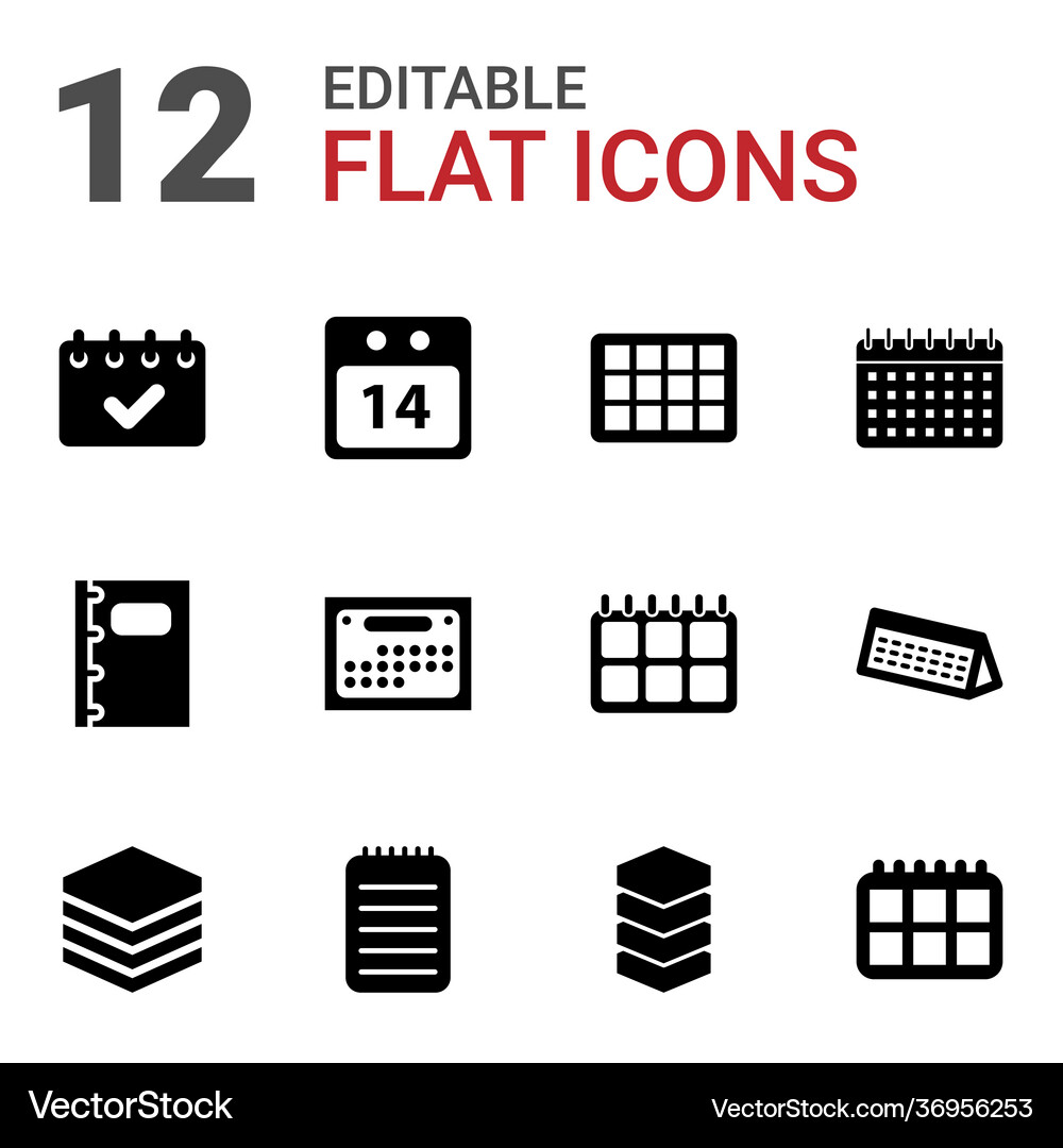 Organizer icons Royalty Free Vector Image - VectorStock