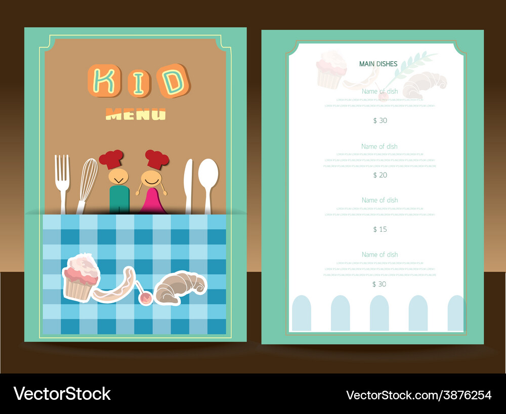 Kids menu Royalty Free Vector Image - VectorStock