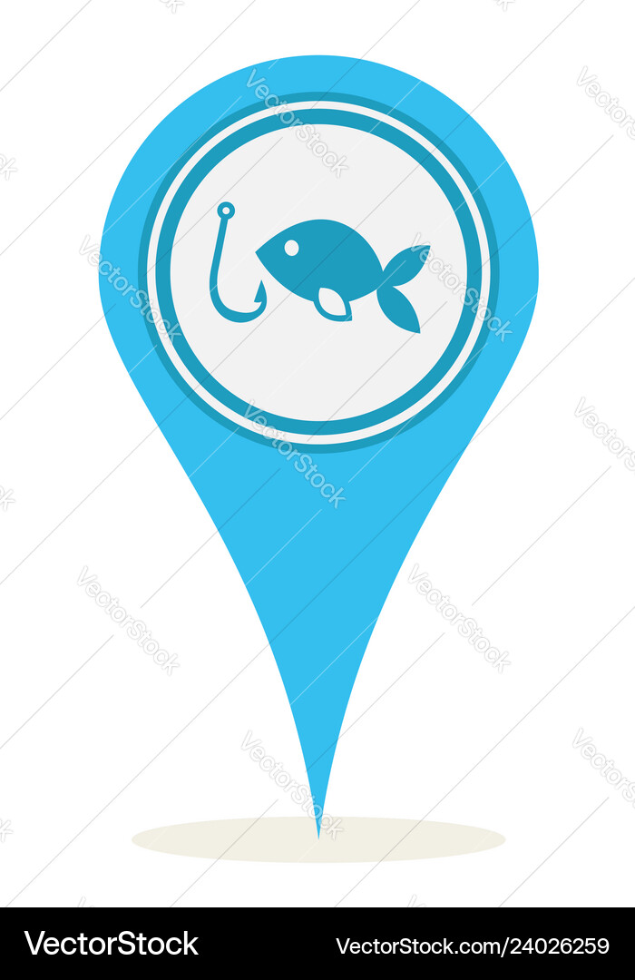 Location fishing icon Royalty Free Vector Image