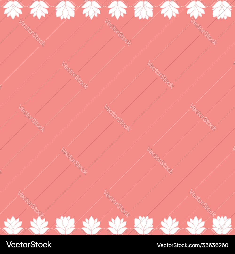 Delicate lotus flower floral border pattern Vector Image