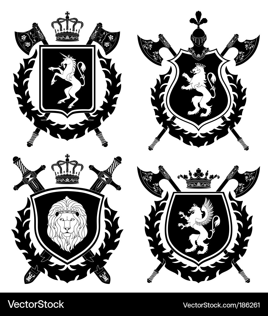 Heraldic shield Royalty Free Vector Image - VectorStock