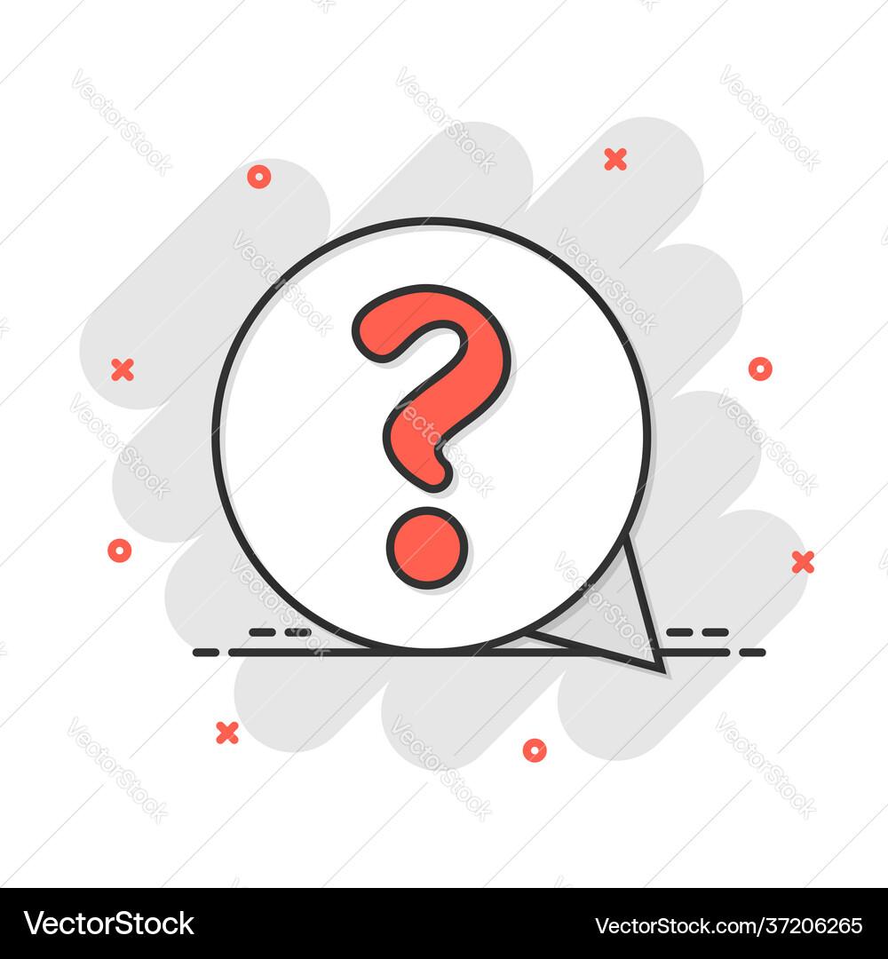 Question mark icon in comic style discussion Vector Image