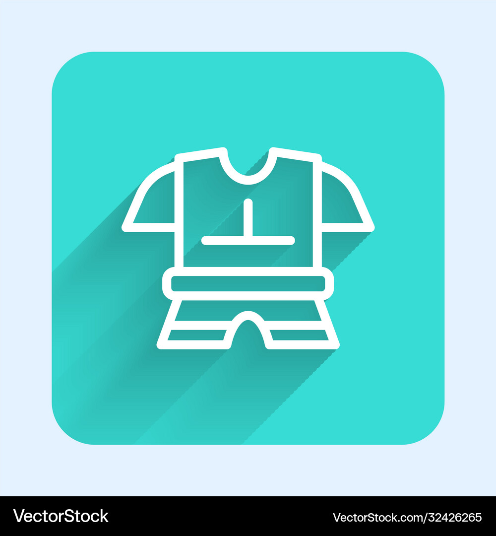 White line body armor icon isolated with long Vector Image