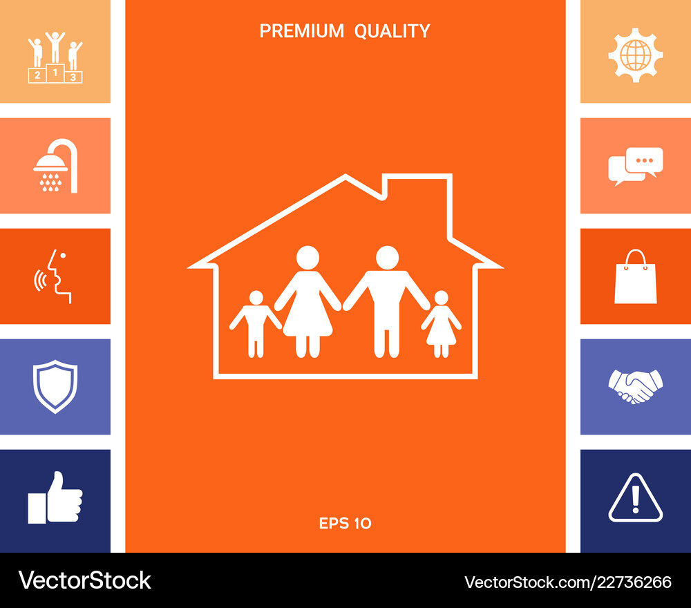 Family home icon Royalty Free Vector Image - VectorStock