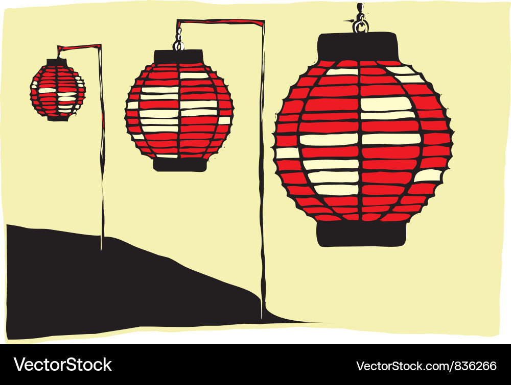Japanese Lanterns Royalty Free Vector Image - VectorStock