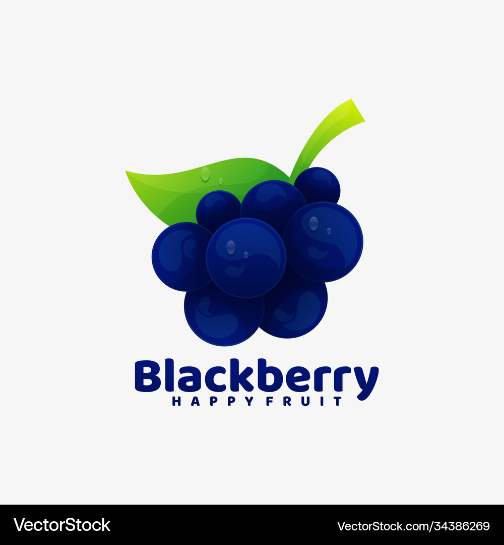 Logo black berry gradient colorful style Vector Image