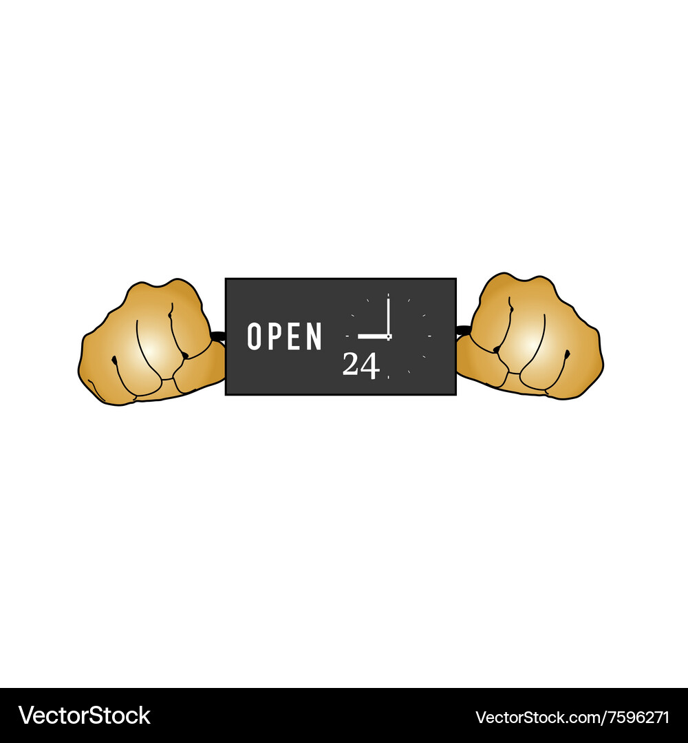 Clock on signboard Royalty Free Vector Image - VectorStock