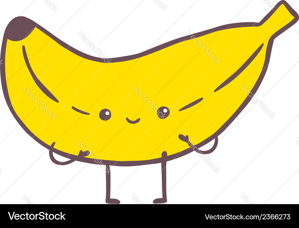 Cute cartoon banana character Royalty Free Vector Image