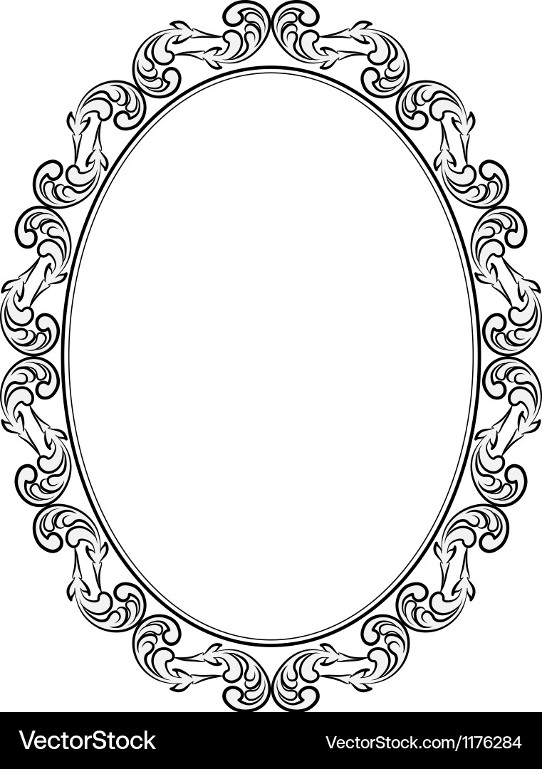 Frame oval Royalty Free Vector Image - VectorStock