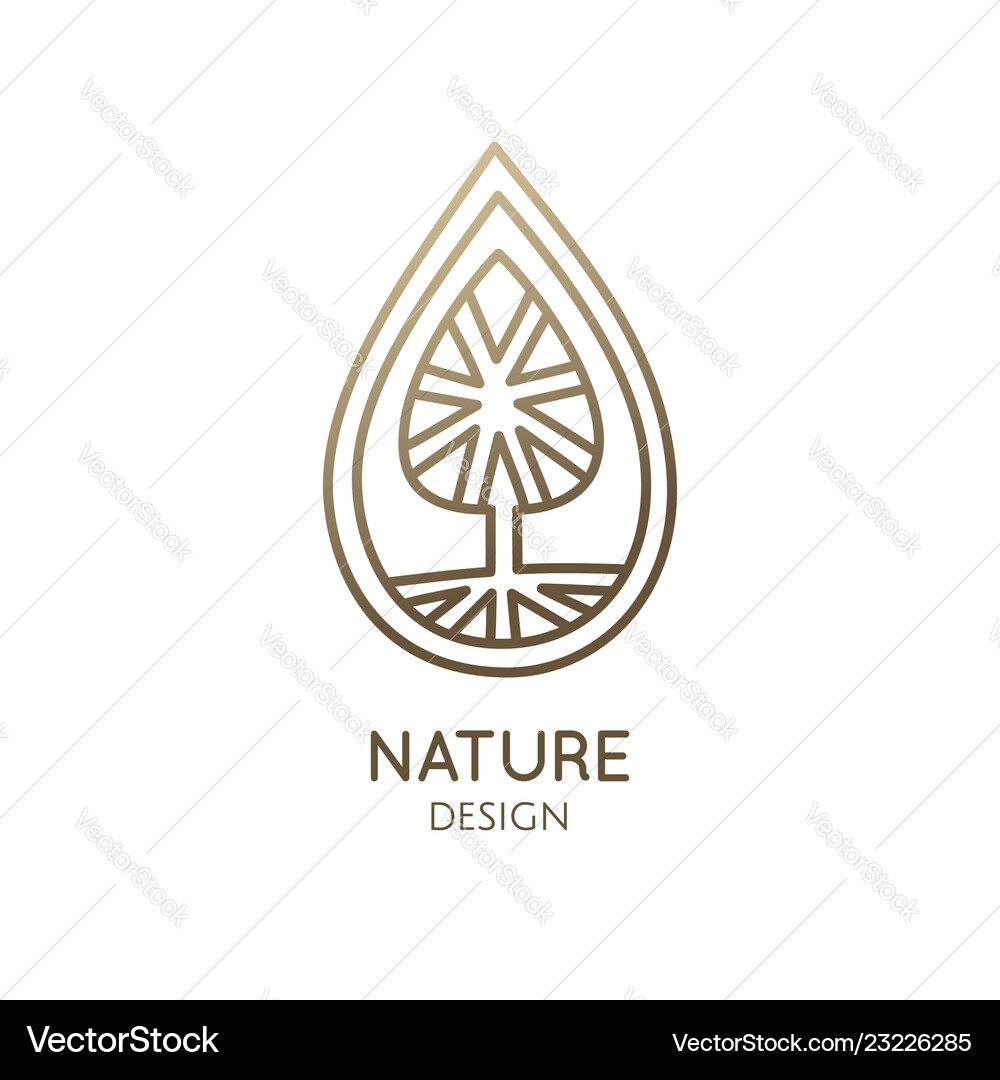Abstract symbol of tree and water Royalty Free Vector Image