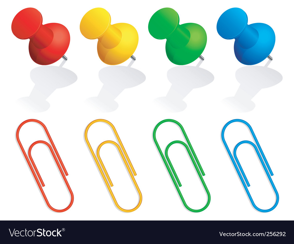 Pins and paper clips Royalty Free Vector Image Pins and paper clips Royalty Free Vector Image
