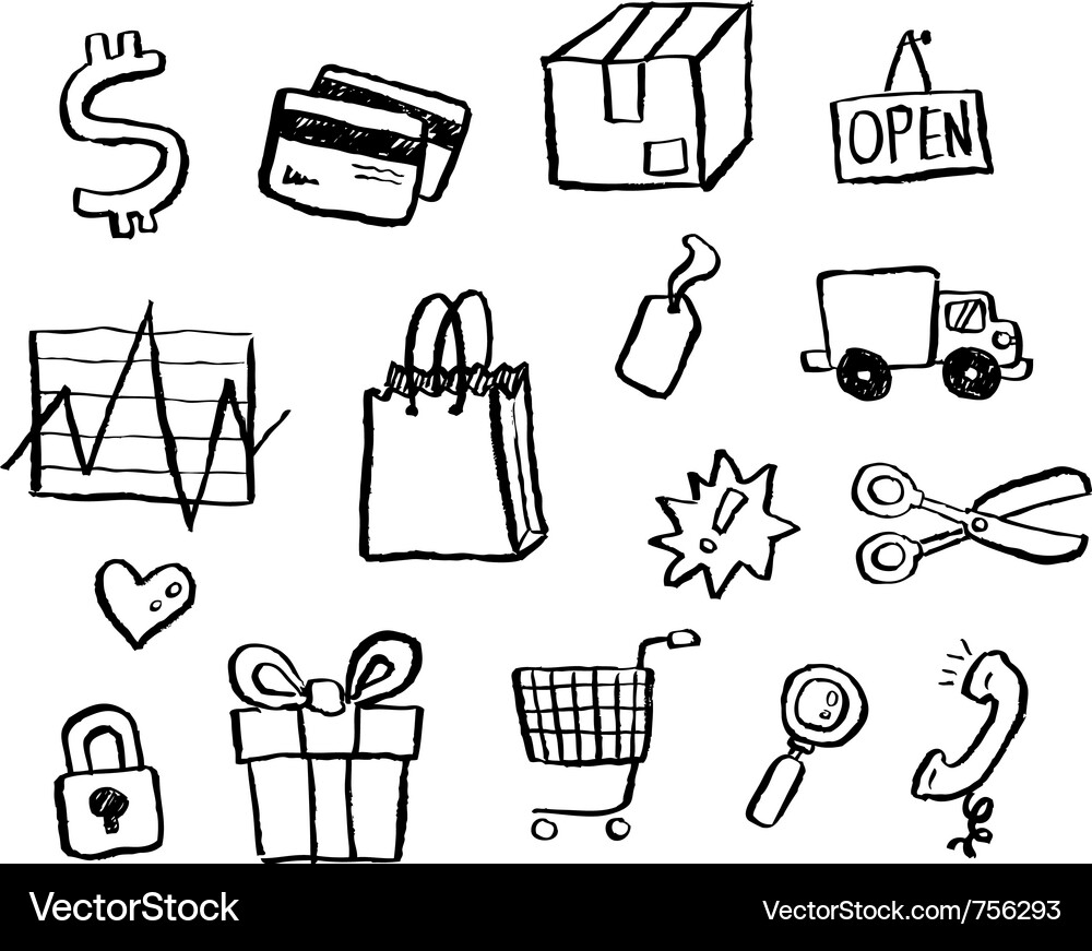 Doodle series - shopping Royalty Free Vector Image