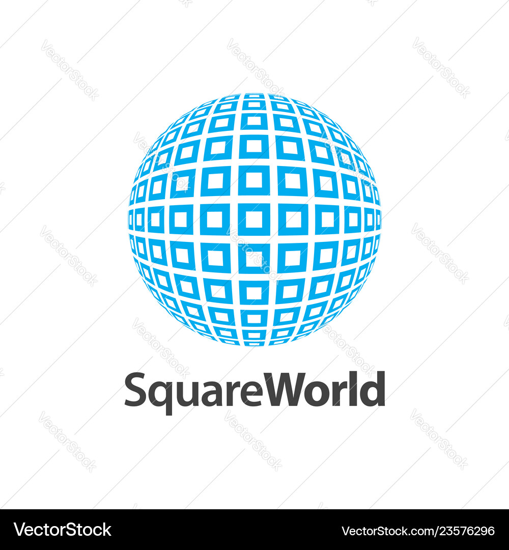 Square world pattern logo concept design symbol Vector Image