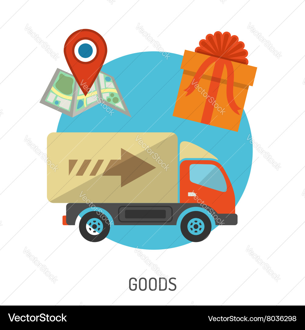 Delivery Goods Flat Icons Royalty Free Vector Image
